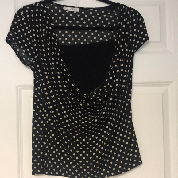 Carol Rose | Tops | Carol Rise Black And Cream Polka Dot Blouse | Poshmark
